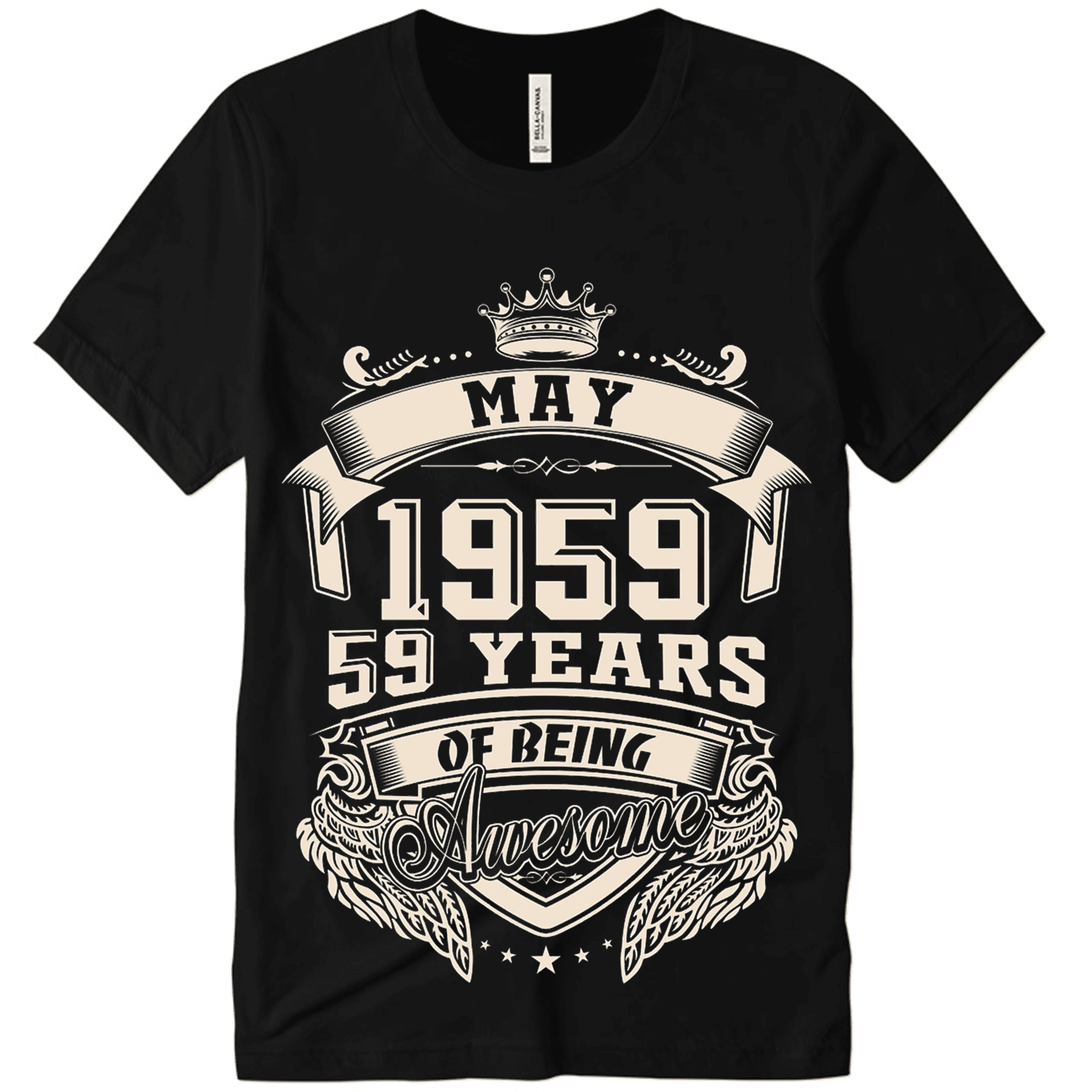 Customized Born in May 1959 - 59 years of being awesome T-shirt ...