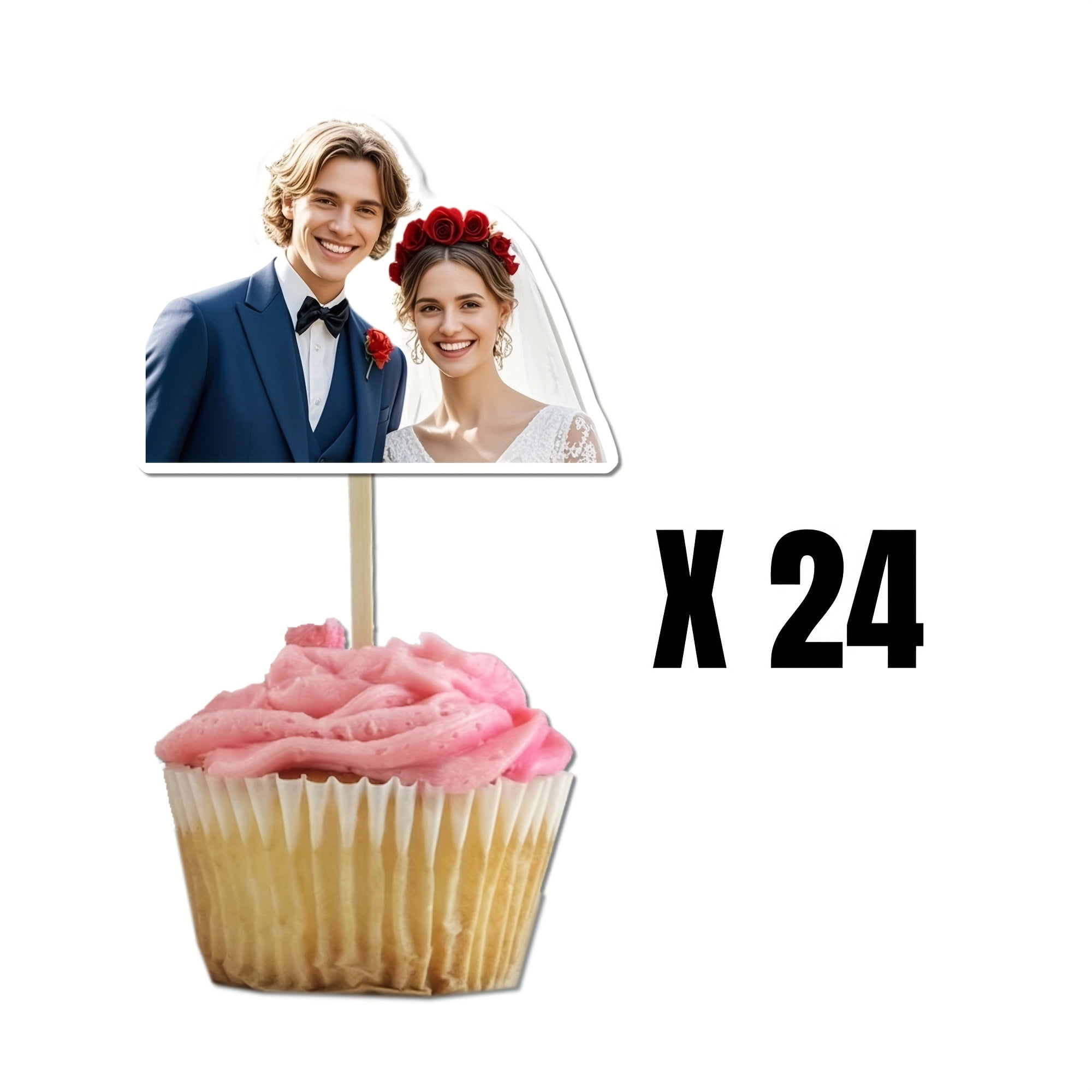[Customized] Bride and Groom Photo Cake Toppers - Personalized Photo ...