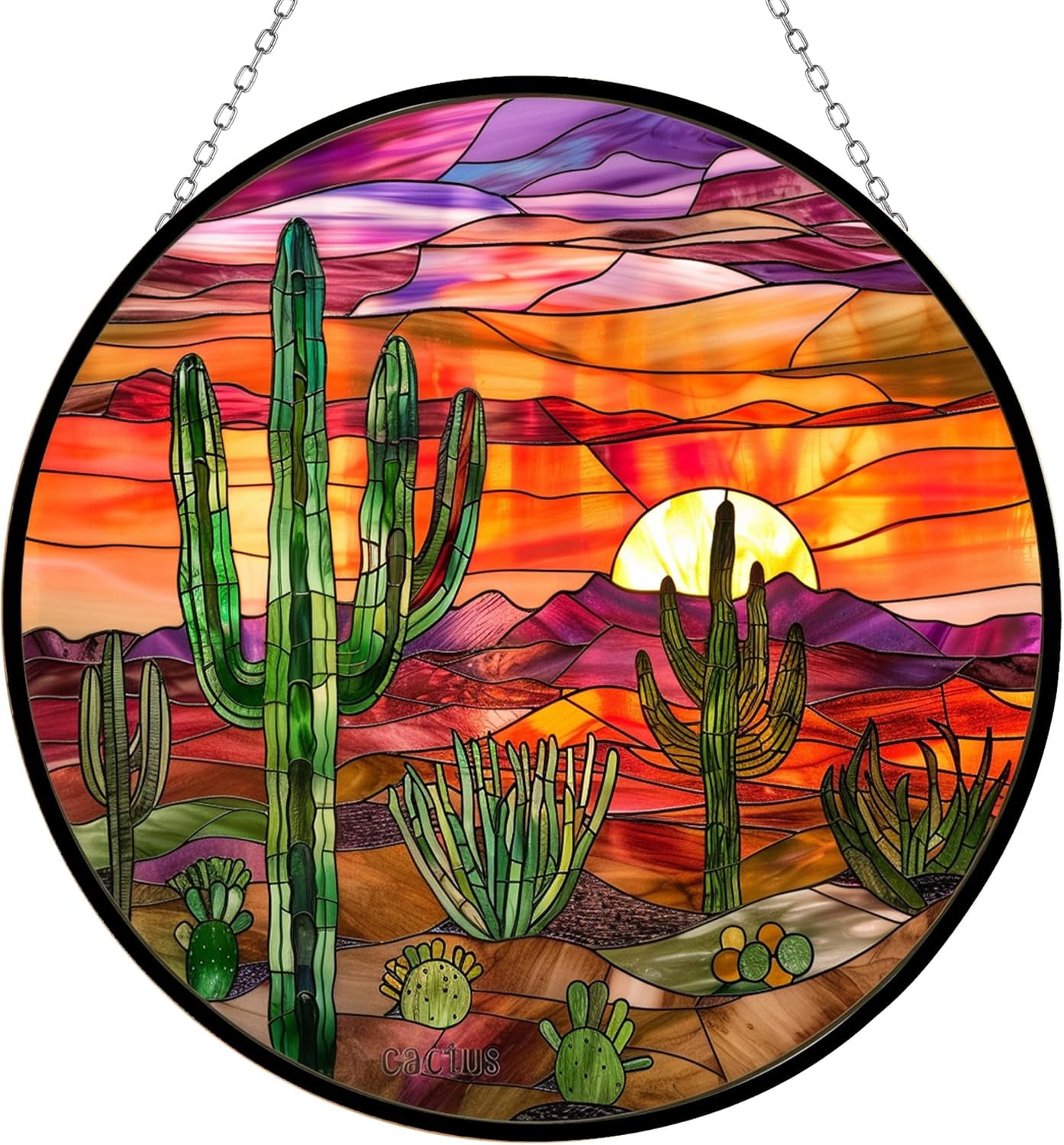 Customized Cactus Suncatchers for Windows, Stained Glass Window ...