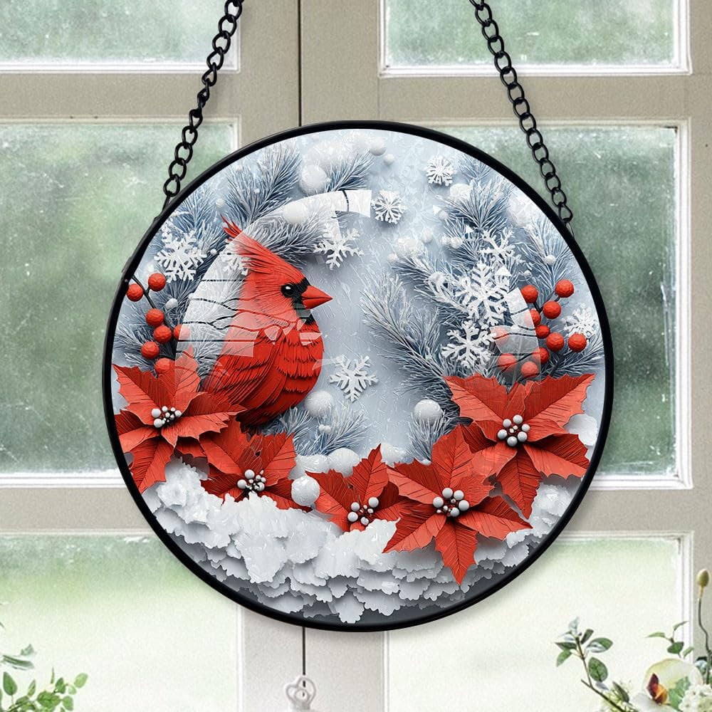 Customized Cardinal Stained Glass, Cardinal Suncatchers, Cardinal ...