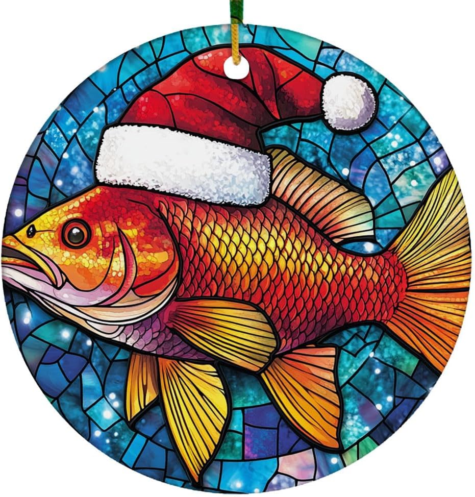 Customized Catfish Stained Glass Ornaments, Catfish for Christmas Tree ...