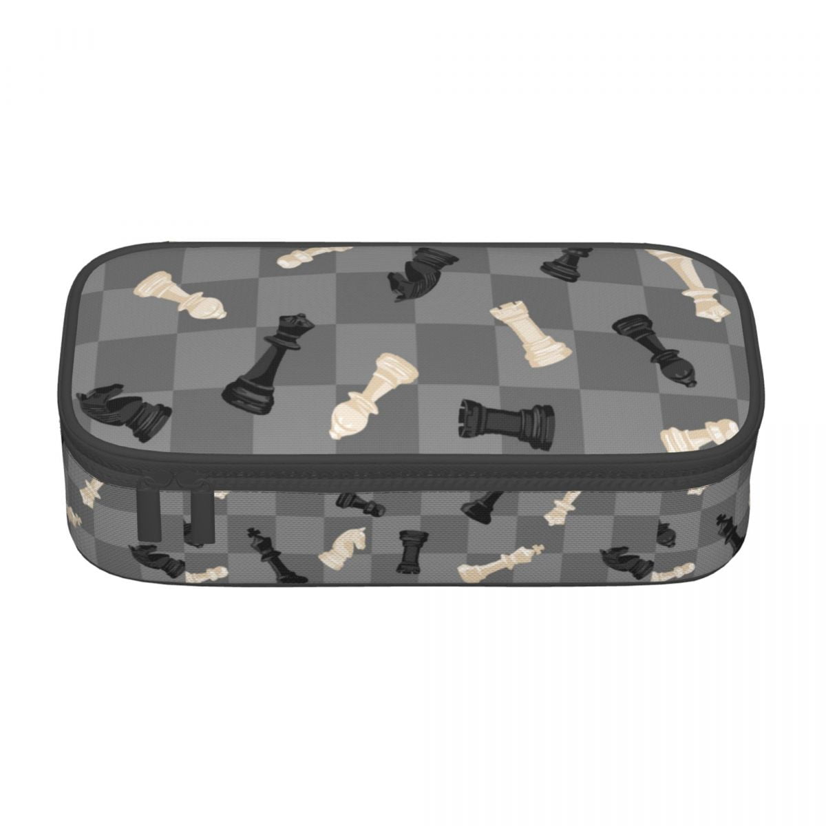 Customized Chessboard And Gold Chess Pieces Pattern Kawaii Pencil Cases ...