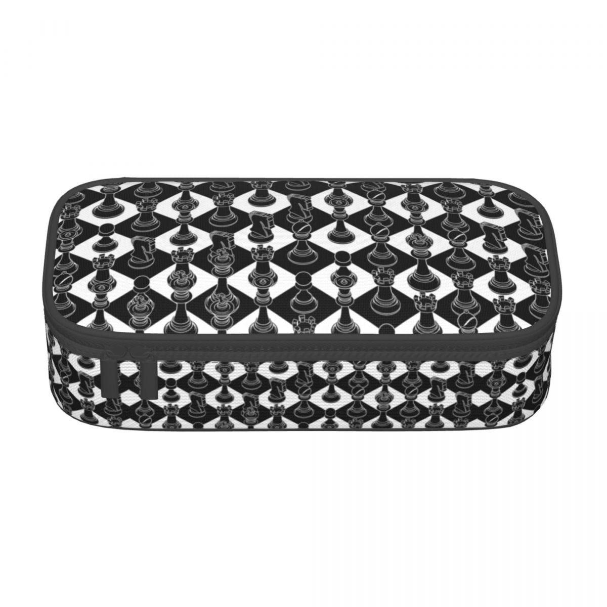 Customized Chessboard And Gold Chess Pieces Pattern Kawaii Pencil Cases ...