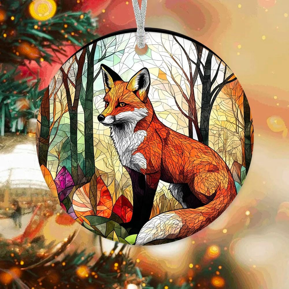 Customized Christmas Ornaments 2025 Forest Fox, Forest Fox Ornament ...