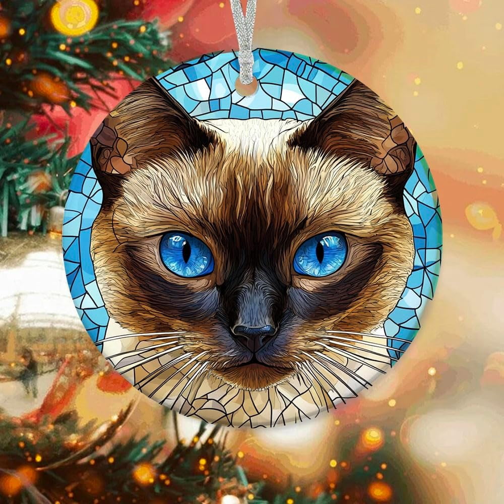 Customized Christmas Ornaments 2025 Siamese Cat, Siamese Cat Ornament ...