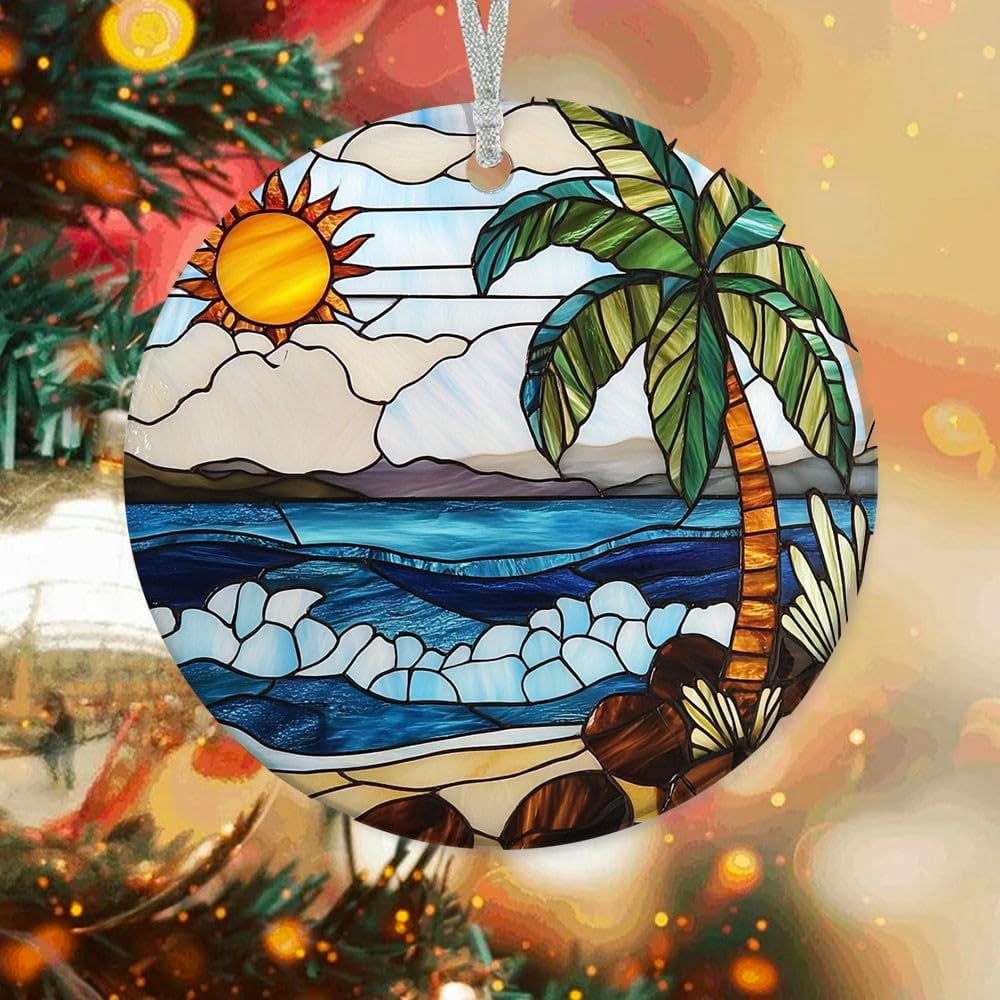 Customized Christmas Ornaments 2025 Tropical Beach, Tropical Beach ...