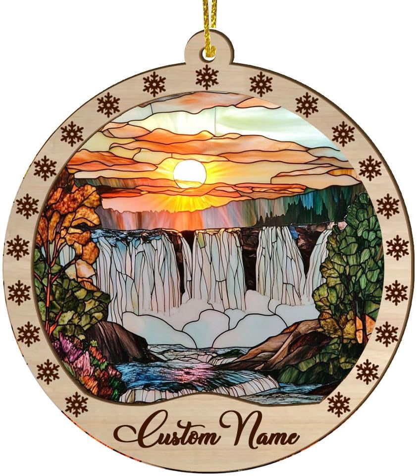 Customized Christmas Suncatcher 2025 Majestic Waterfalls, Majestic ...