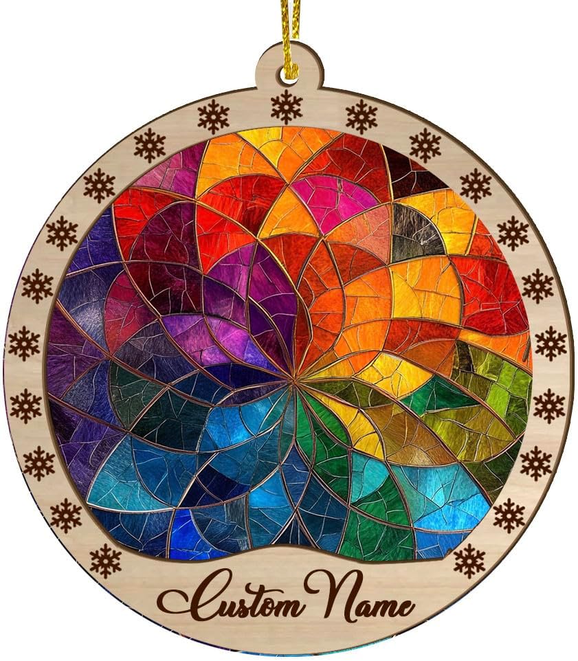 Customized Christmas Suncatcher 2025 Rainbow Spiral, Rainbow Spiral ...