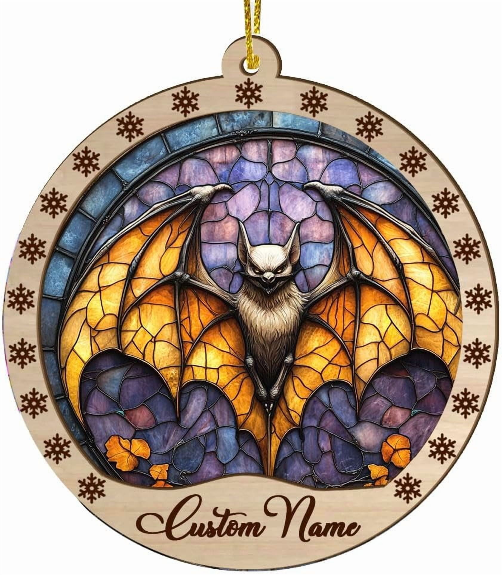 Customized Christmas Suncatcher Bat, Bat Ornament, Bat Present Ideas ...