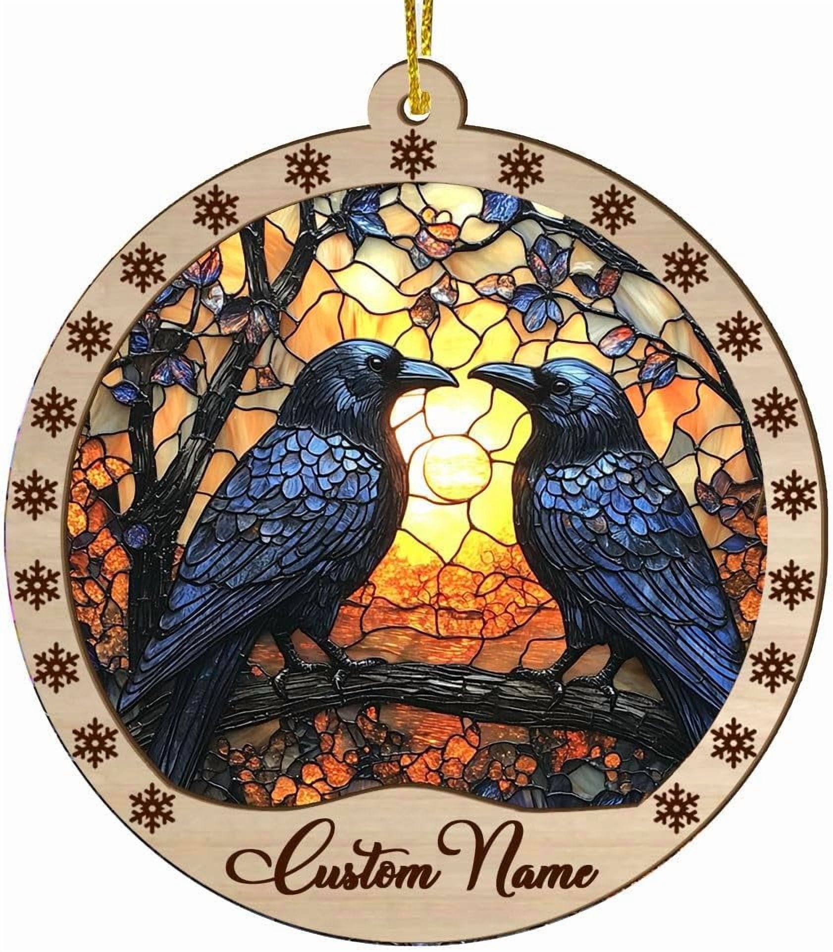 Customized Christmas Suncatcher Crows of The Night, Crows of The Night ...