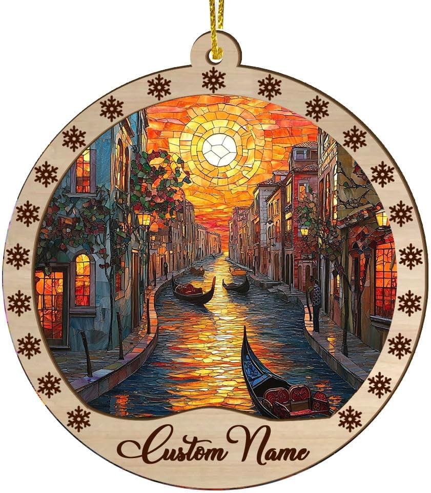 Customized Christmas Suncatcher Gondolas, Gondolas Ornament, Gondolas ...