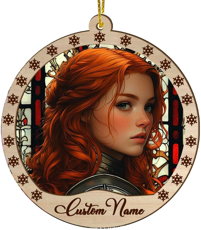 Customized Christmas Suncatcher Joan of Arc, Joan of Arc Ornament, Joan ...