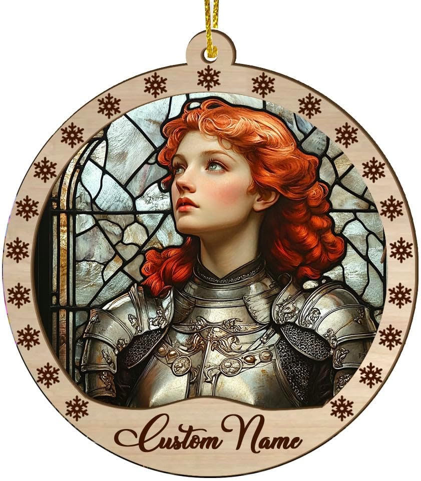 Customized Christmas Suncatcher Joan of Arc, Joan of Arc Ornament, Joan ...