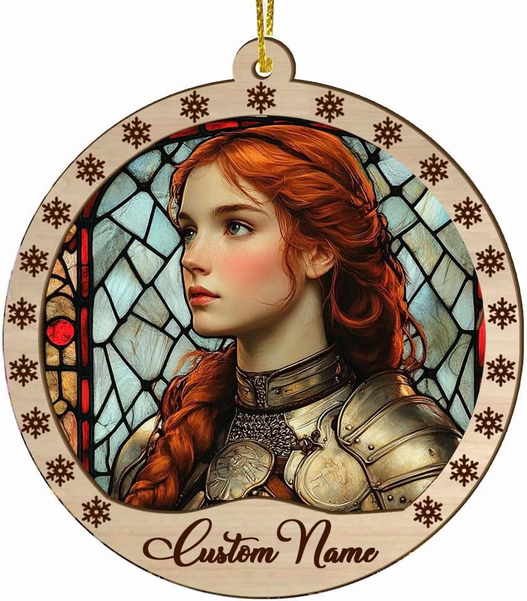 Customized Christmas Suncatcher Joan of Arc, Joan of Arc Ornament, Joan ...