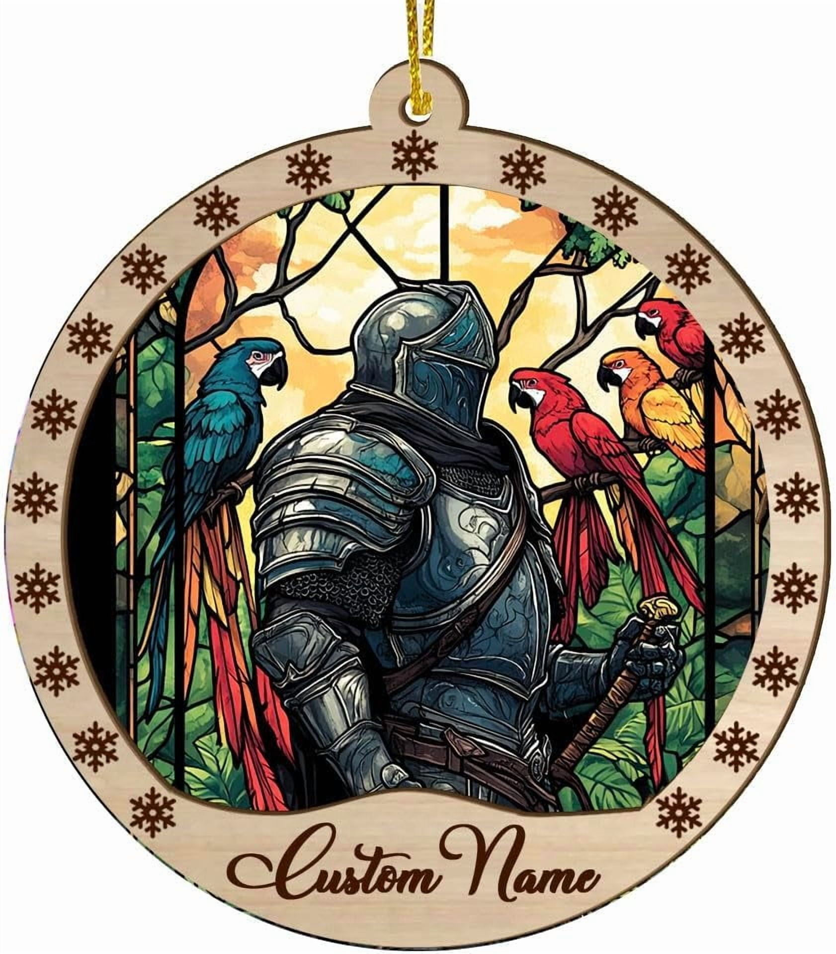 Customized Christmas Suncatcher Knight, Knight Ornament, Knight ...