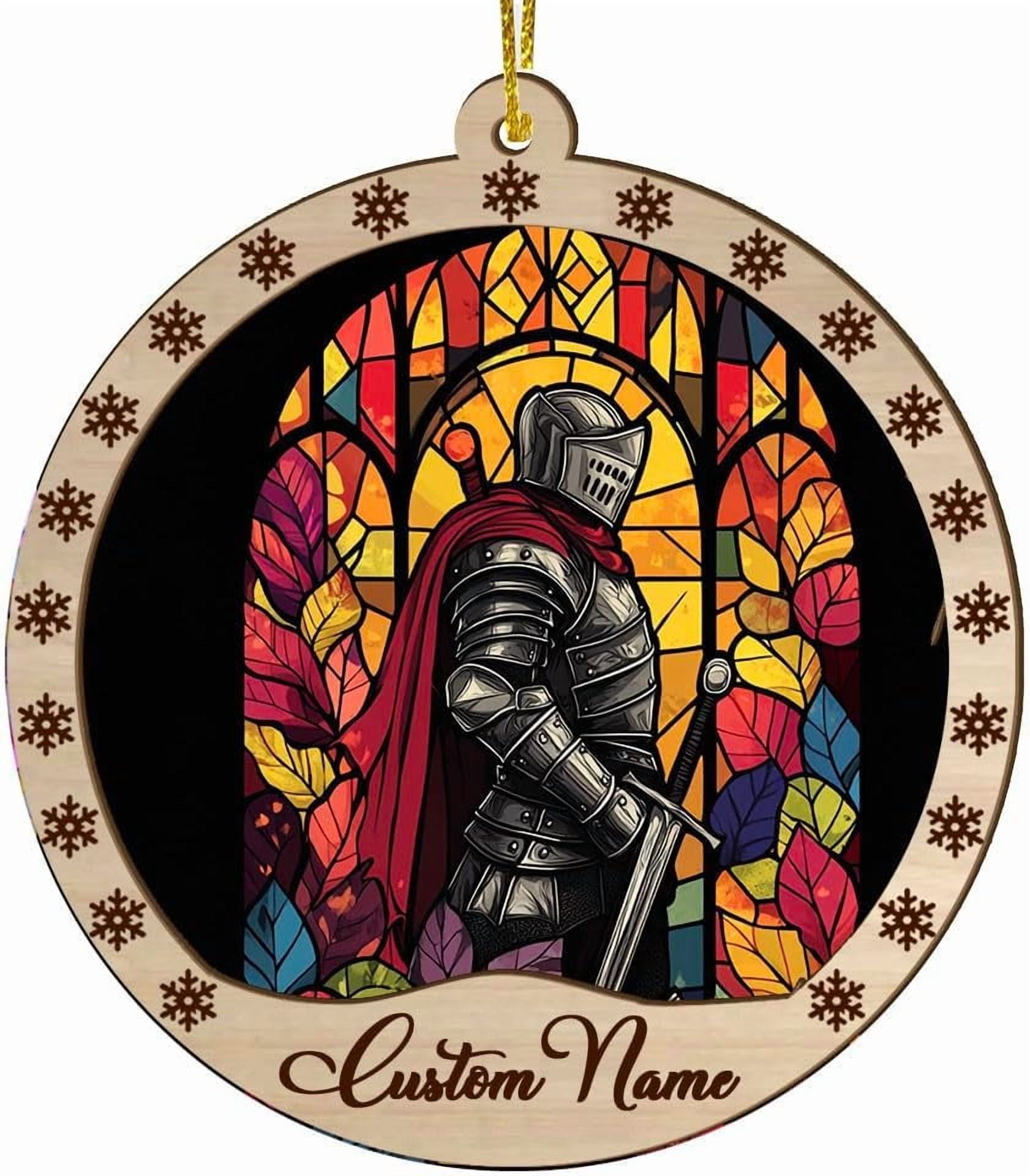 Customized Christmas Suncatcher Knight, Knight Ornament, Knight Present ...