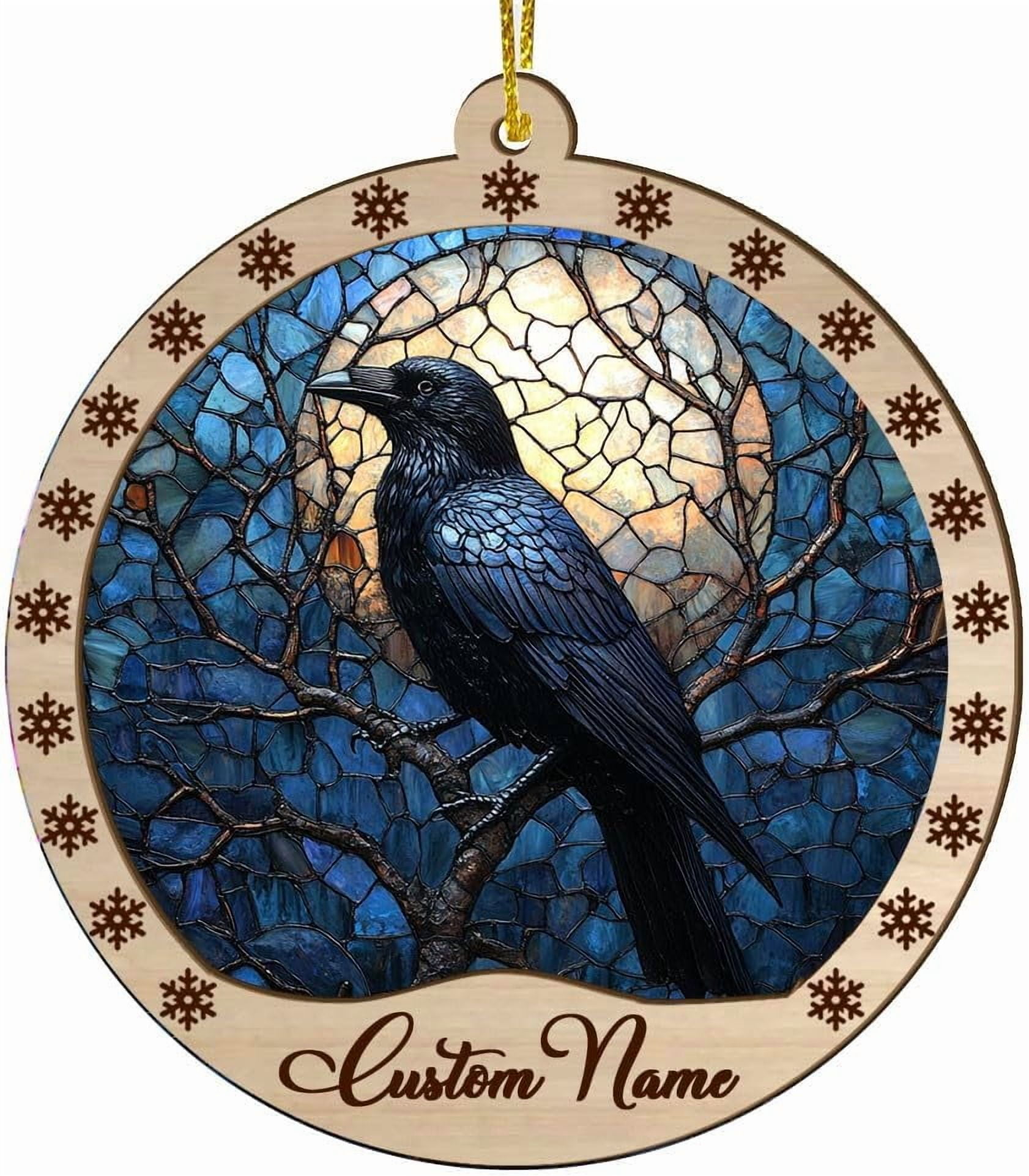 Customized Christmas Suncatcher Midnight Crow, Midnight Crow Ornament ...