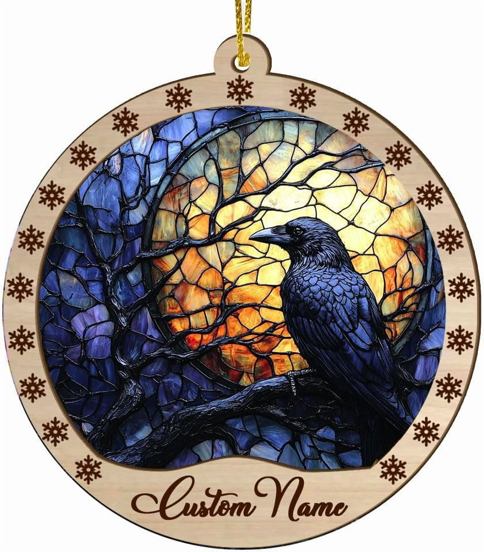 Customized Christmas Suncatcher Midnight Crow, Midnight Crow Ornament ...