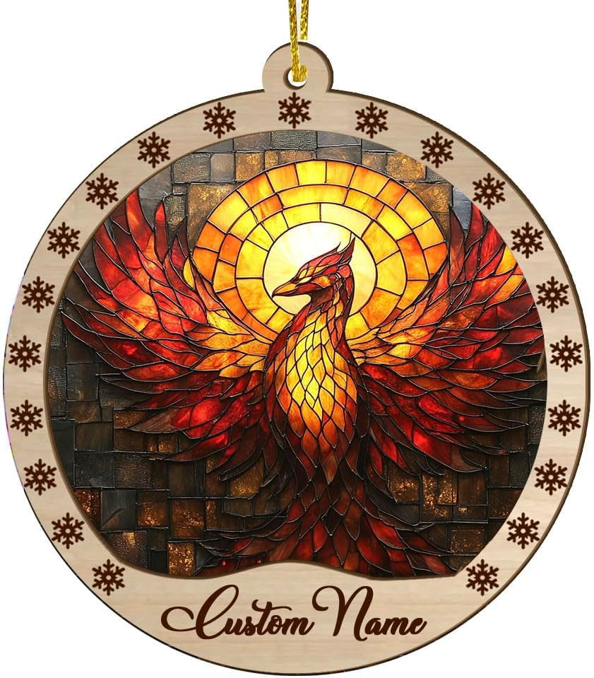 Customized Christmas Suncatcher Phoenix, Phoenix Ornament, Phoenix ...
