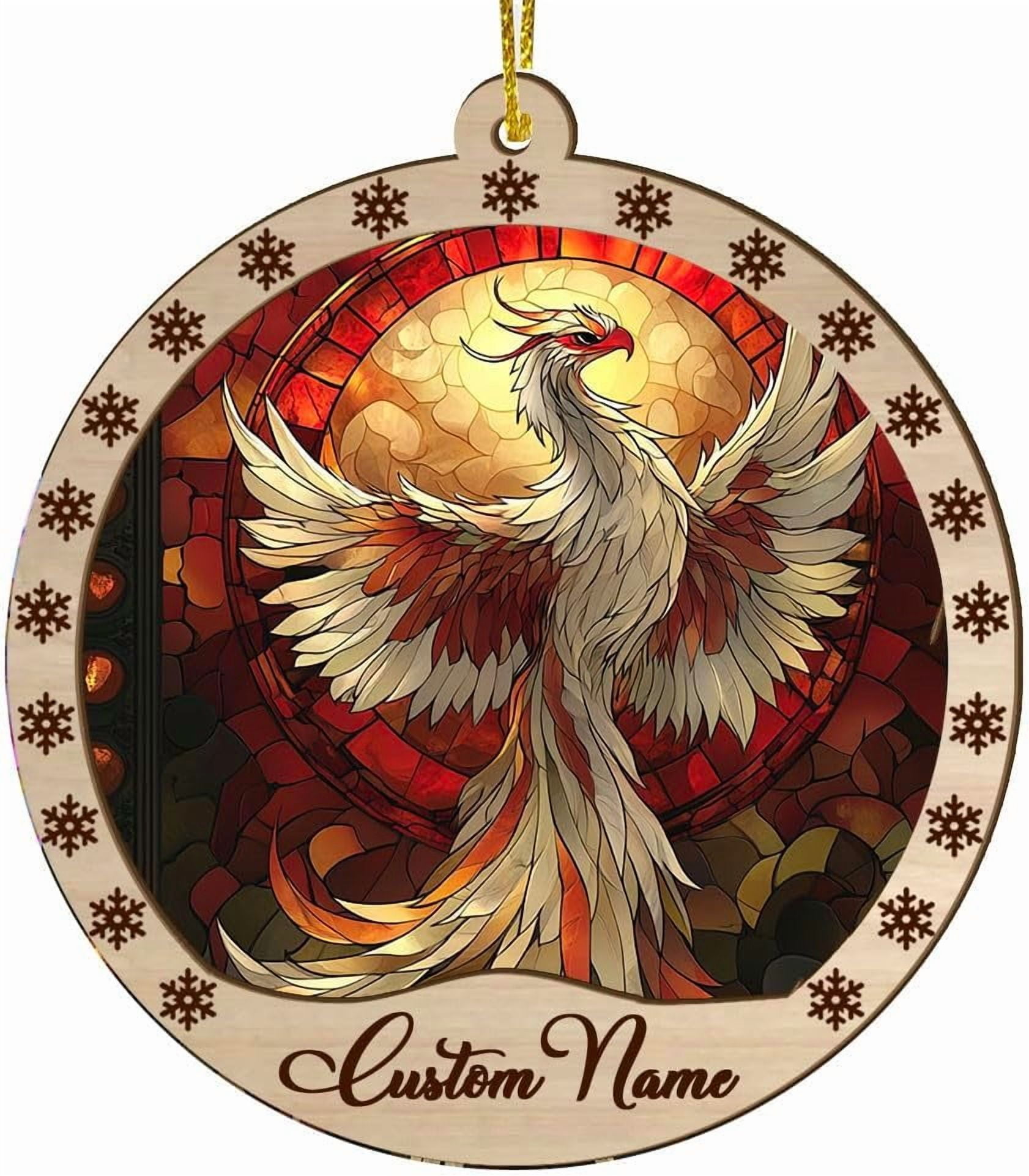 Customized Christmas Suncatcher Phoenix, Phoenix Ornament, Phoenix ...
