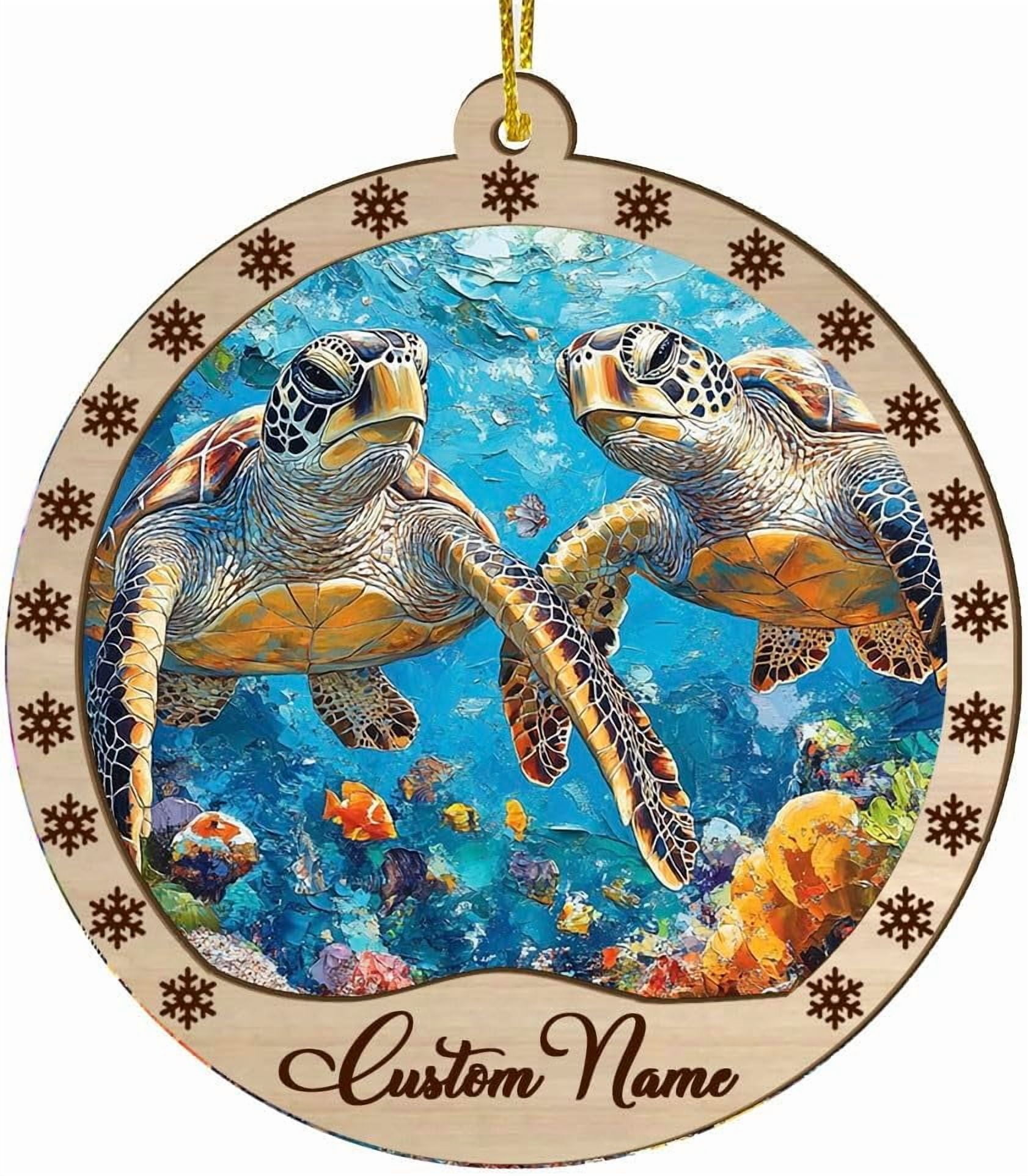 Customized Christmas Suncatcher Turtles, Turtles Ornament, Turtles Hanging Decor, Turtles for ...