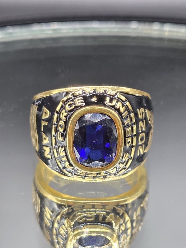 Customized Class Rings CZ Cushion Gemstone High School or College ...