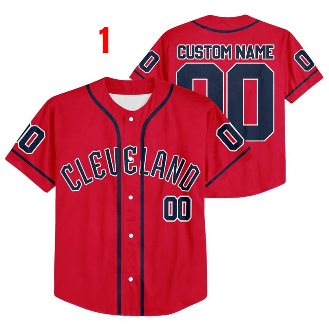 Customized Cleveland Baseball Team Baseball Jersey, Personalized Name ...