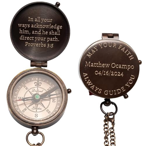 Customized Compass Baptism Gift for Boys - Personalized Compass for Men ...