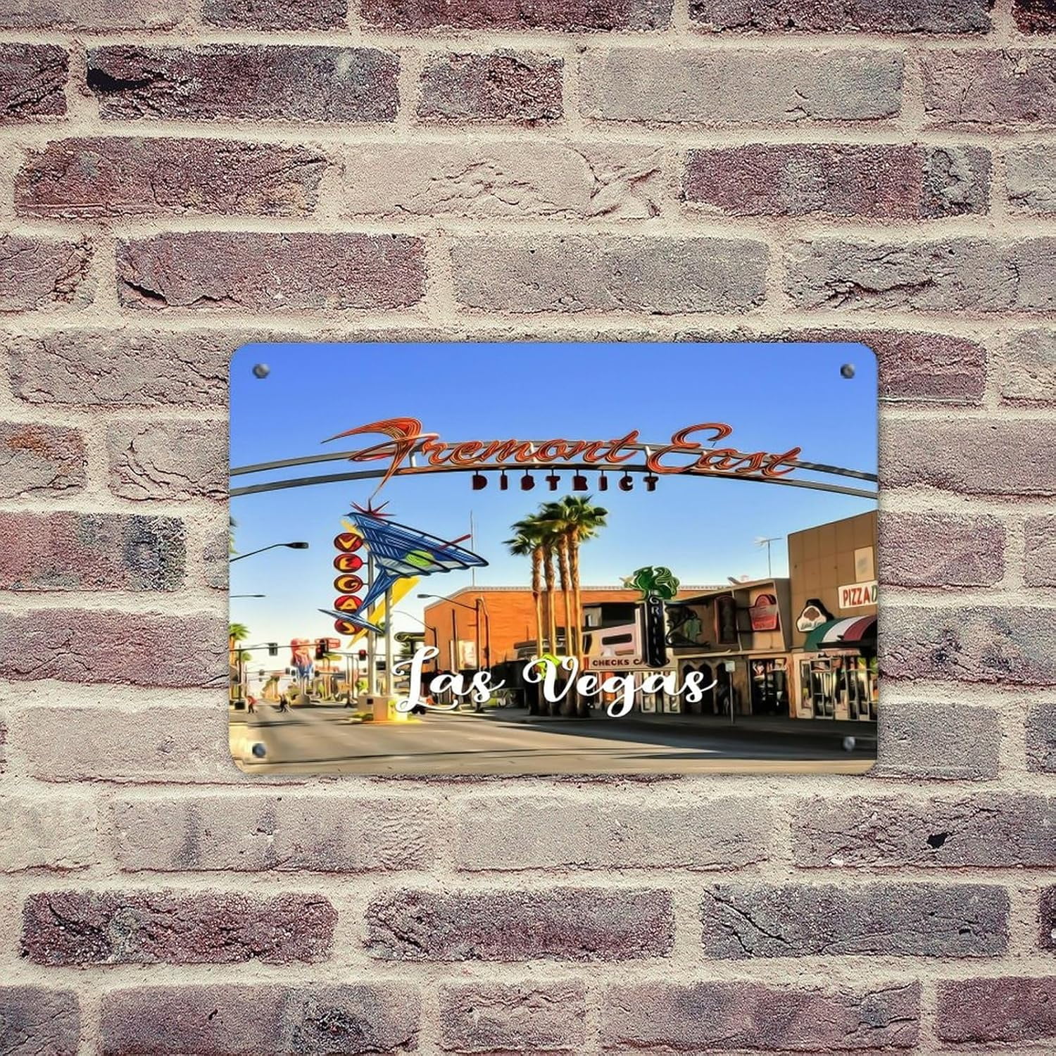 Customized Country Tin Signs Skyline Las Vegas City Landscape Signs ...
