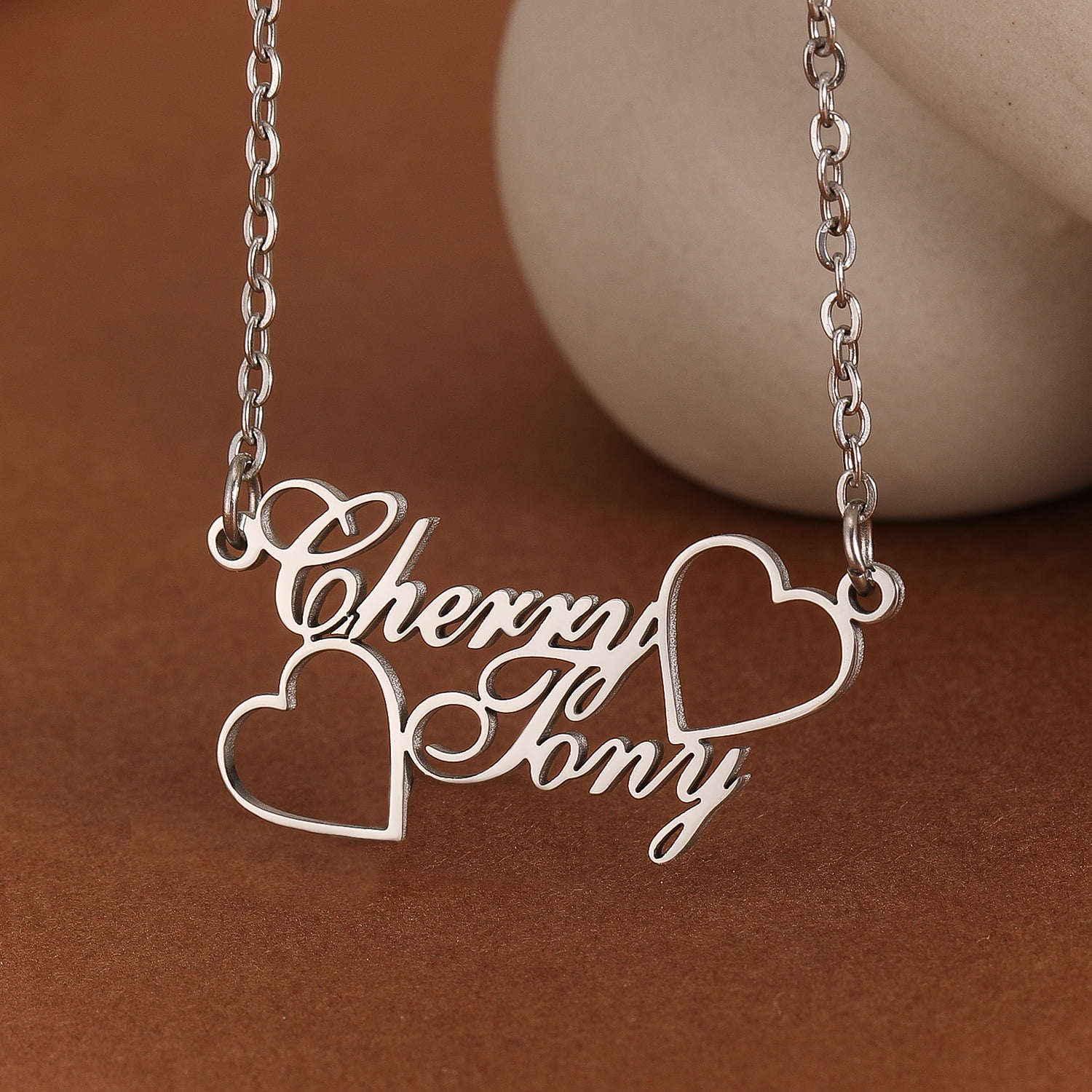 Customized Couple Double Name Pendant Necklace Wedding Jewelry ...