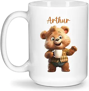 Customized Cute Bear Ceramic Cup with Name Papa Bear Mug Mama Bear Mug ...