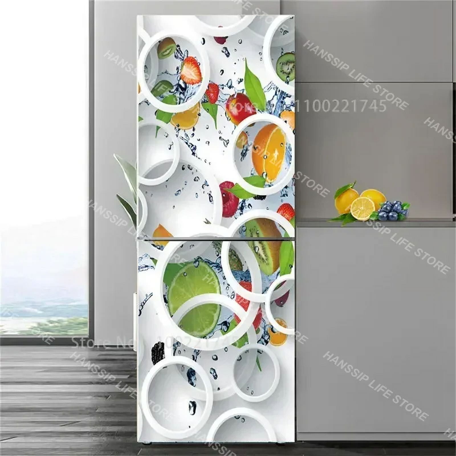 Customized Delicious Fruit Dessert Refrigerator Door Mural Sticker ...