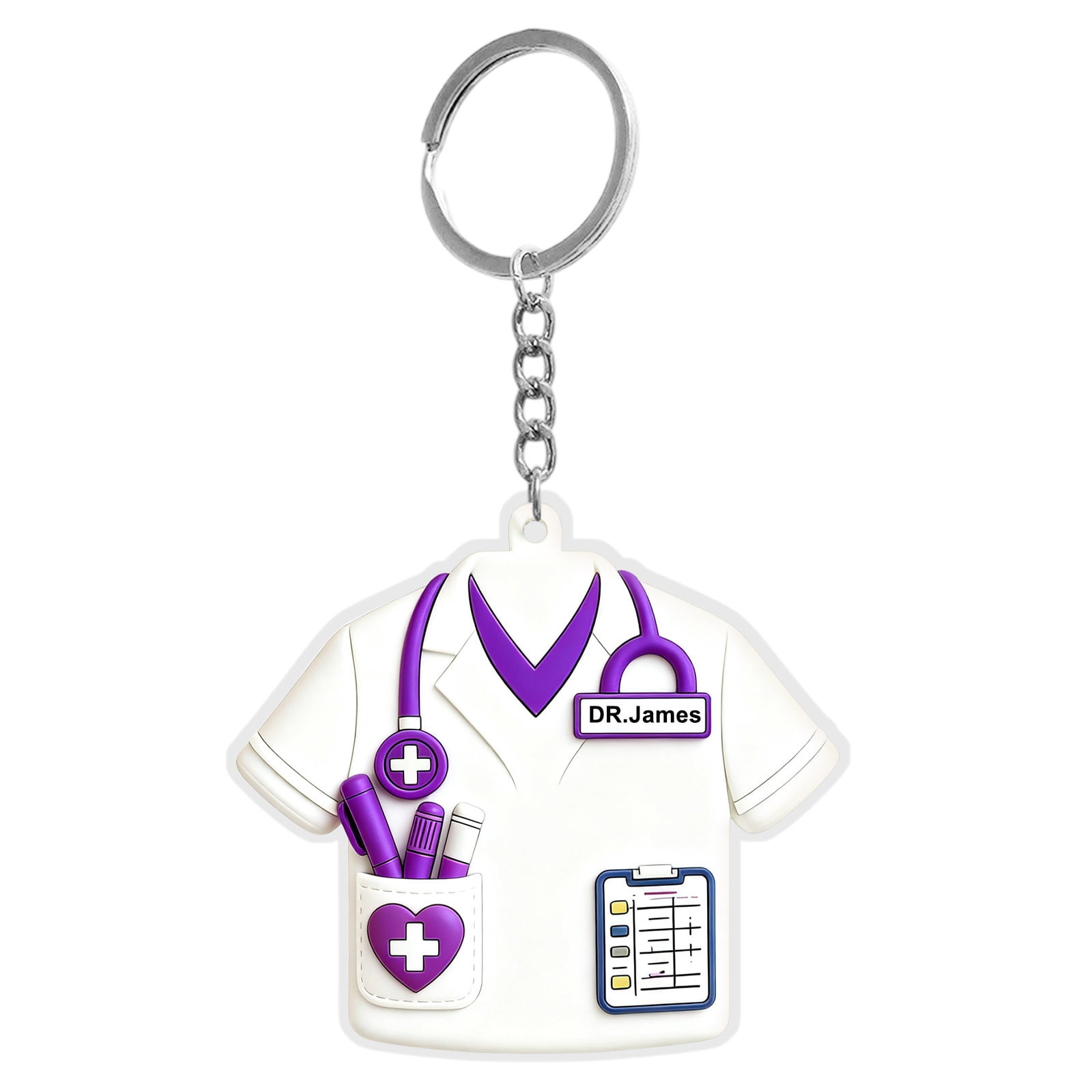Customized Doctor Staff Acrylic Keychain - Personalized Gift for ...