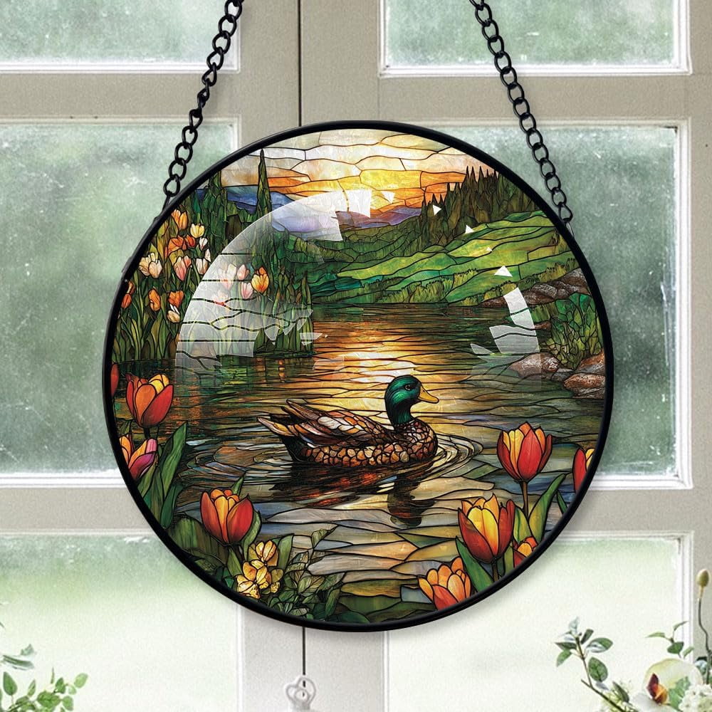 Customized Duck Stained Glass, Duck Suncatchers, Duck Window Hangings ...