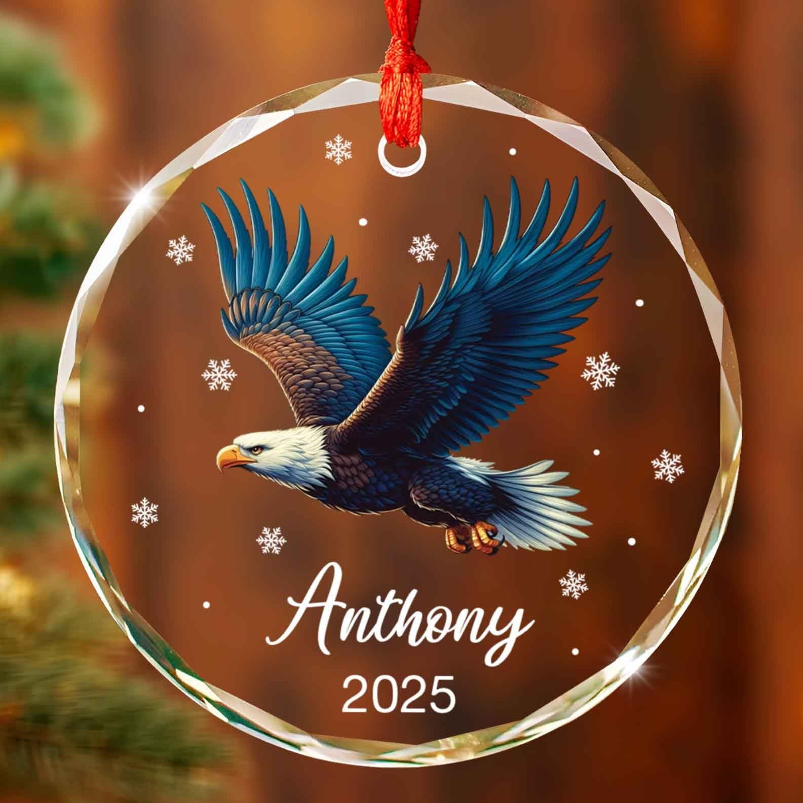 Customized Eagle Glass Christmas Ornament 2025, Eagle Christmas Tree ...