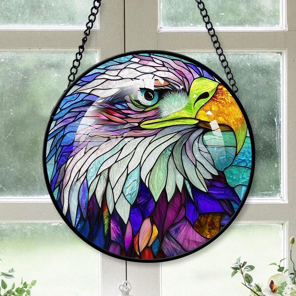 Customized Eagle Stained Glass, Eagle Suncatchers, Eagle Window ...