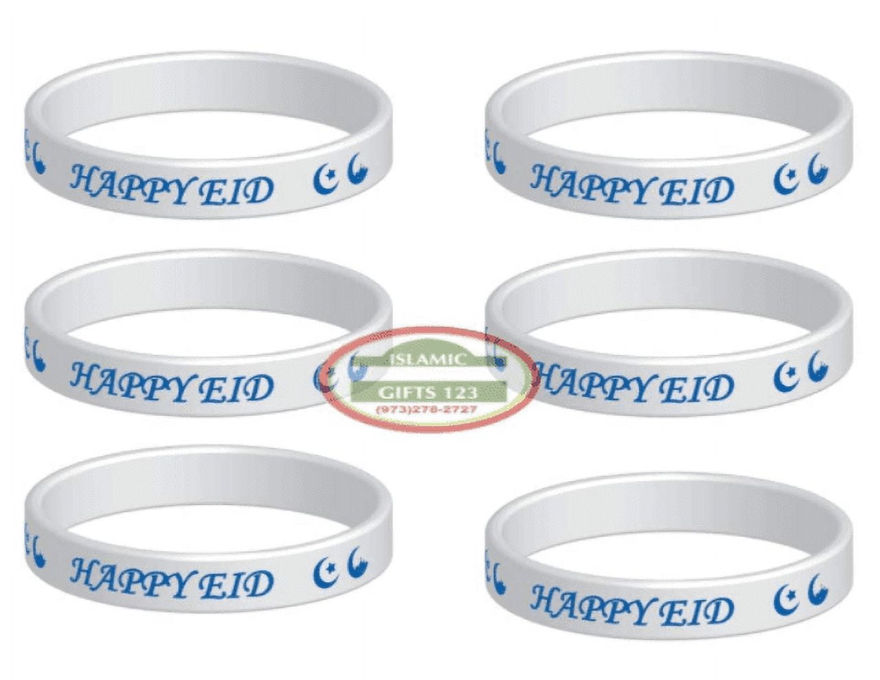 Customized Eid Wrist Bands Silicone Rubber Bracelets [48 Pack] Eid ...