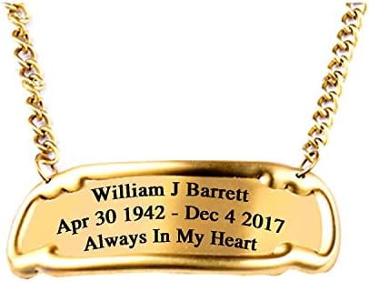 Customized Engraved Brass Name Tag for Cremation Urn, Hanging Name Tag ...