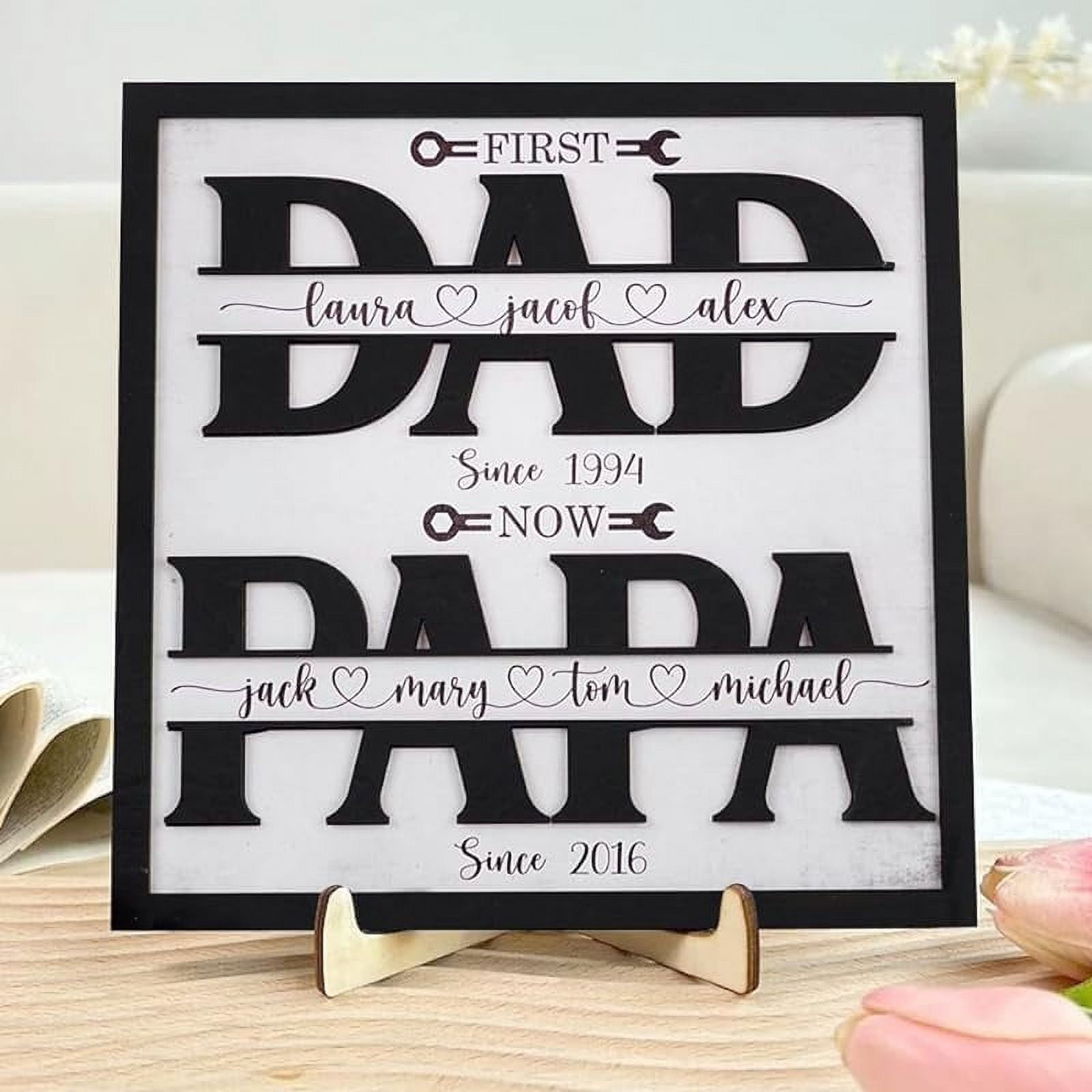 Customized Father's Day Gift, Handprint Kids, Best Dad Ever, Handprint ...