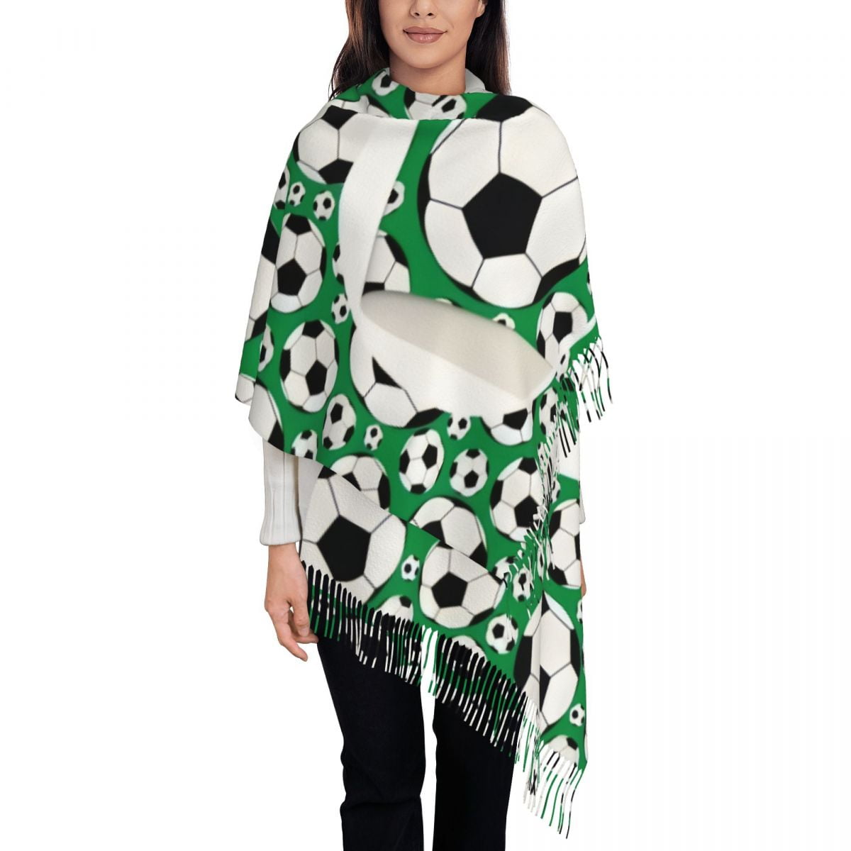 Customized Female Long Football Soccer Scarves Women Winter Fall Thick ...
