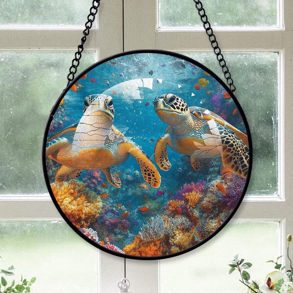 Customized Fierce Turtle Suncatcher Stained Glass, Fierce Turtle Gifts ...