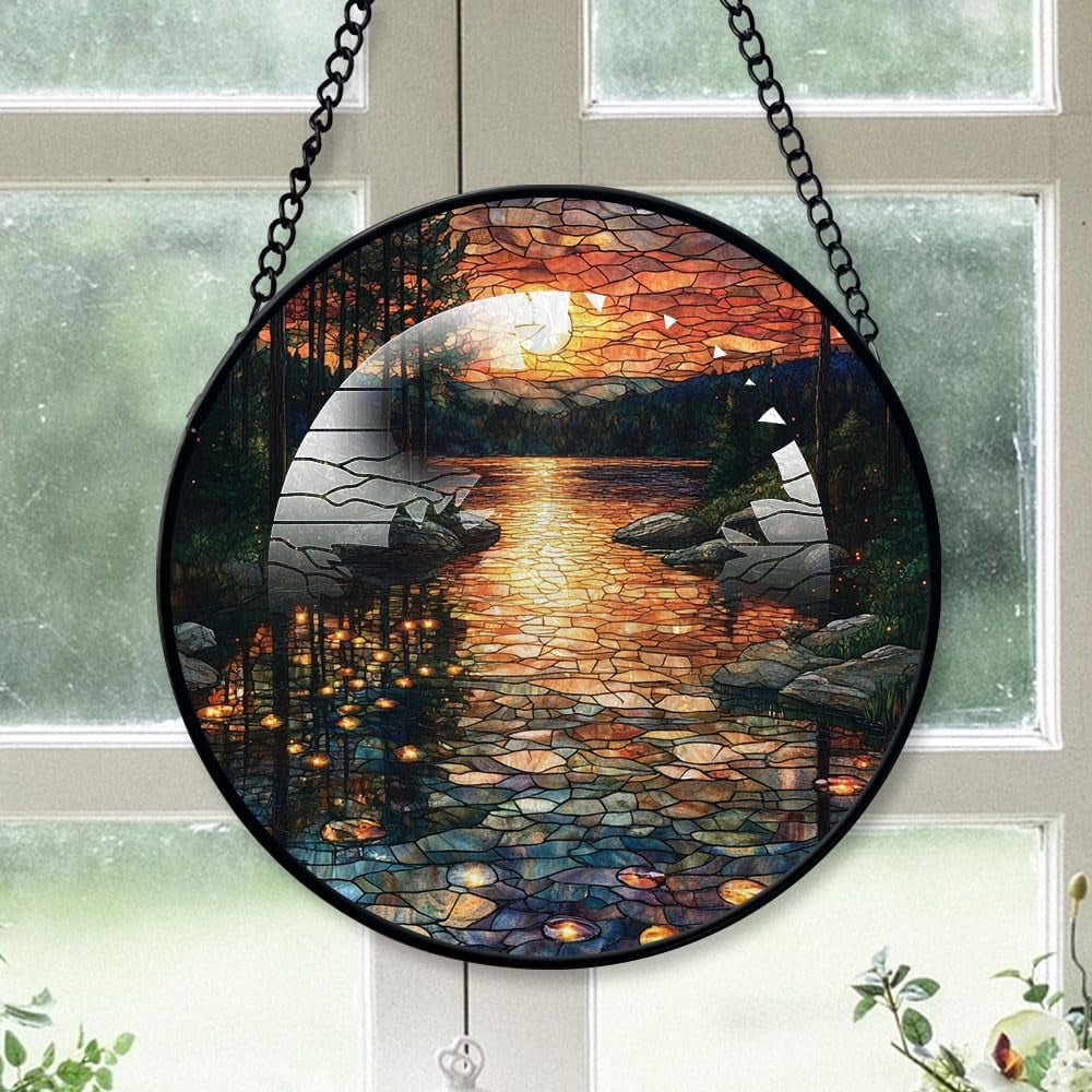 Customized Fireflies Sky Hanging Stained Glass for Windows , Fireflies ...