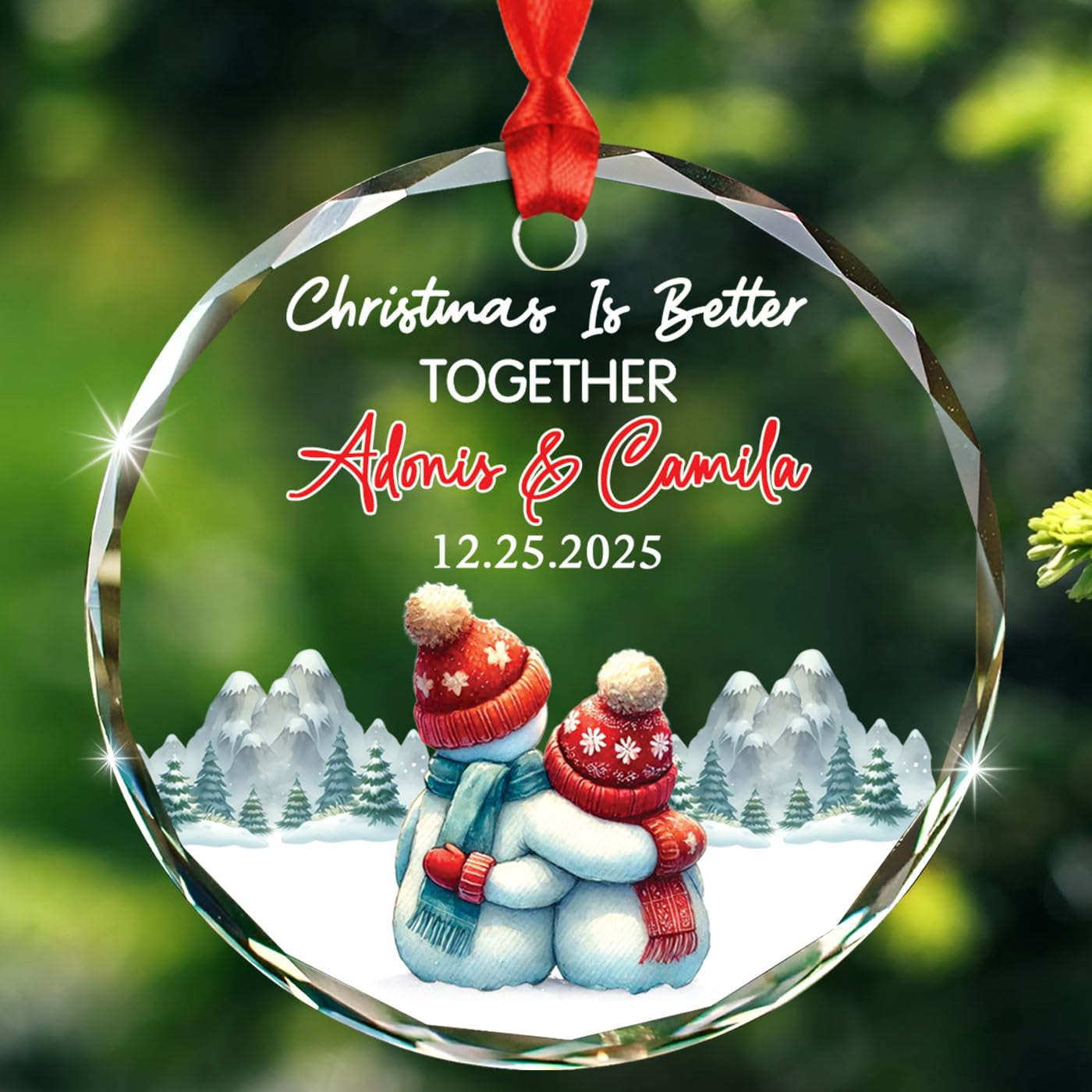 Customized Our First Christmas Together Glass Ornament, Personalized ...
