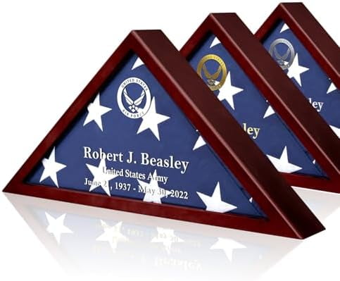 Customized Flag Case for Burial Flag, Wood and Glass Flag Shadow Box, 5 ...