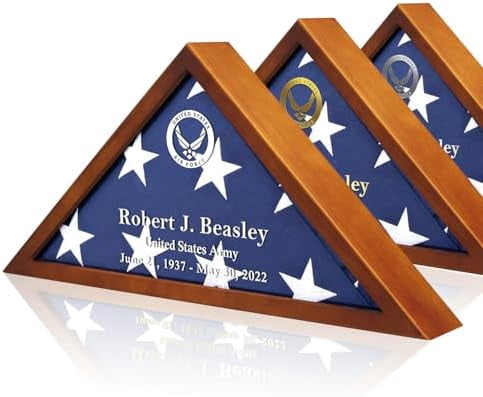 Customized Flag Shadow Case for Burial Flag 3' x 5' American Veteran ...