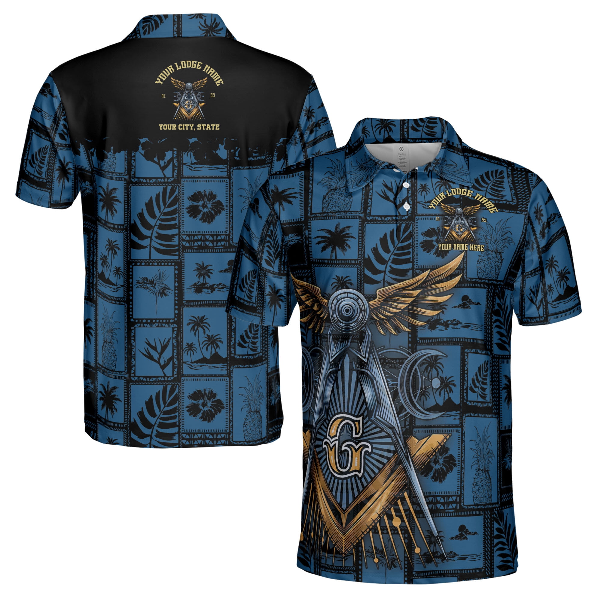 Customized Freemasonry Masonic Vintage Picture Men's Polo Shirt S-5XL ...