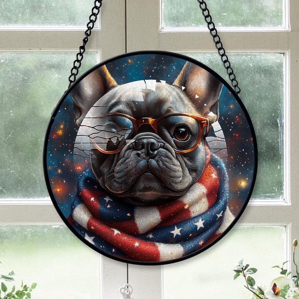 Customized Frenchie Stained Glass, Frenchie Suncatchers, Frenchie ...