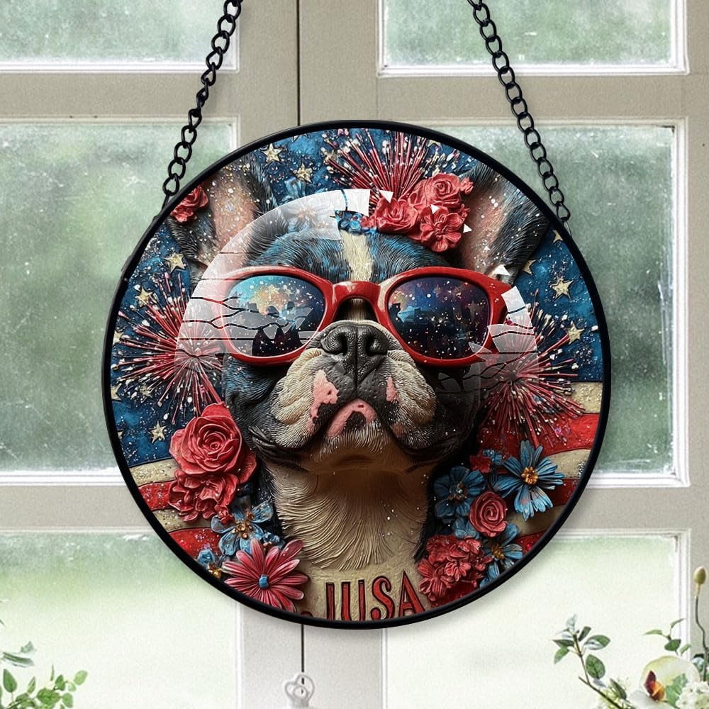 Customized Frenchie Stained Glass, Frenchie Suncatchers, Frenchie ...