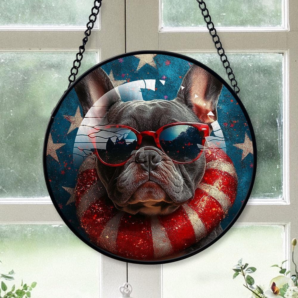 Customized Frenchie Suncatcher Stained Glass, Frenchie Gifts for Women ...