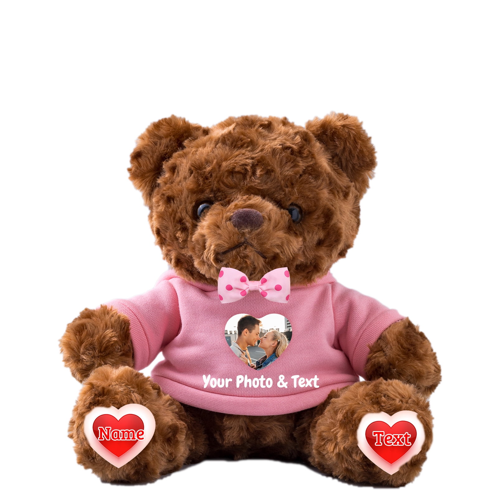 Customized Gifts Stuffed Bear Plush with Personalized Photo Text ...
